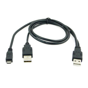 CY Cable Micro USB 5pin to Two USB A Type Y Cable ... – Grandado