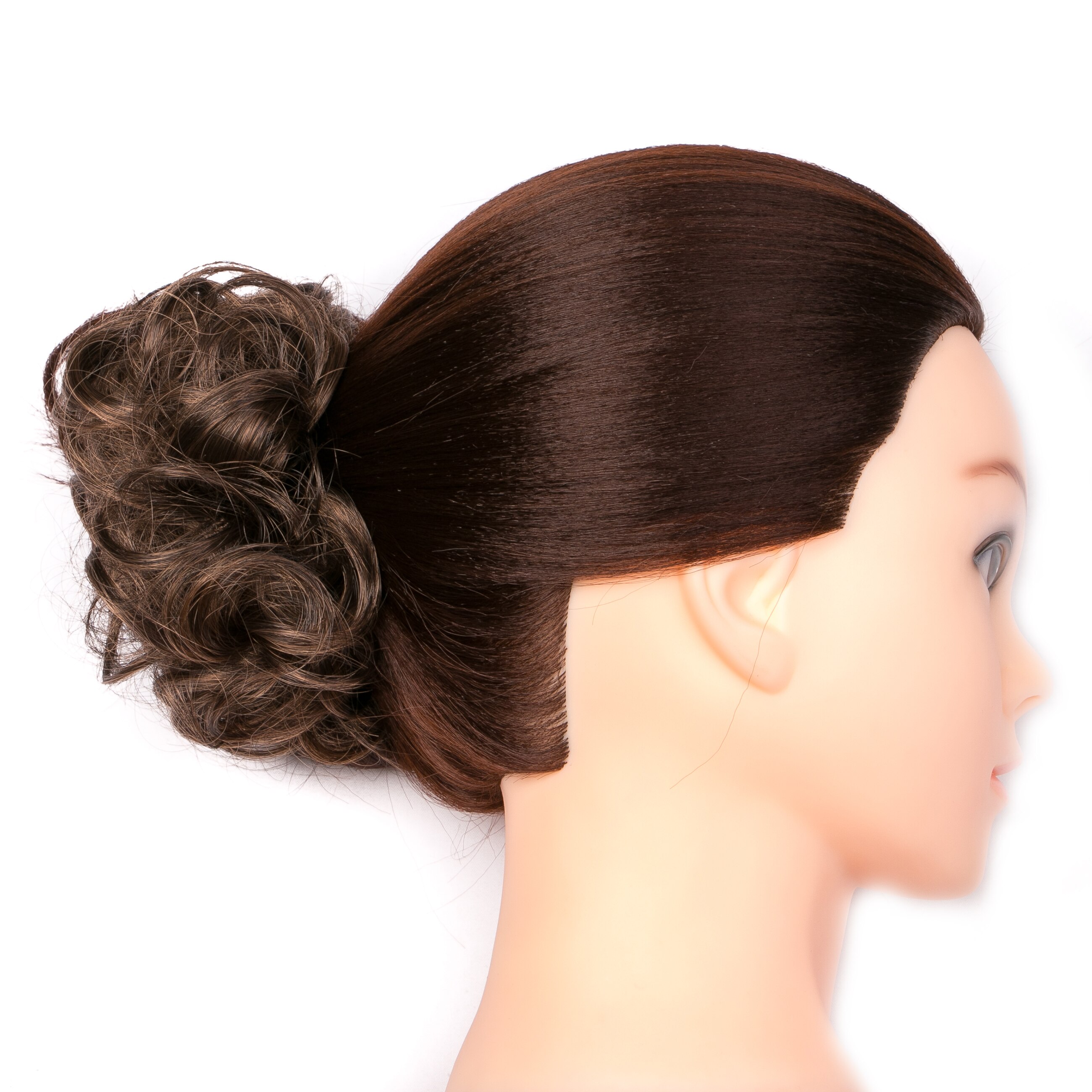 Verves tjejer lockigt scrunchie chignon med gummib... – Grandado