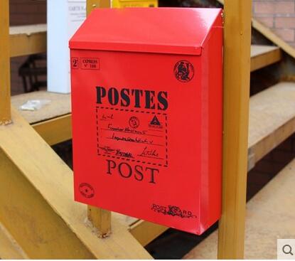 British rain suggestion box tin trunk painted red ... – Vicedeal