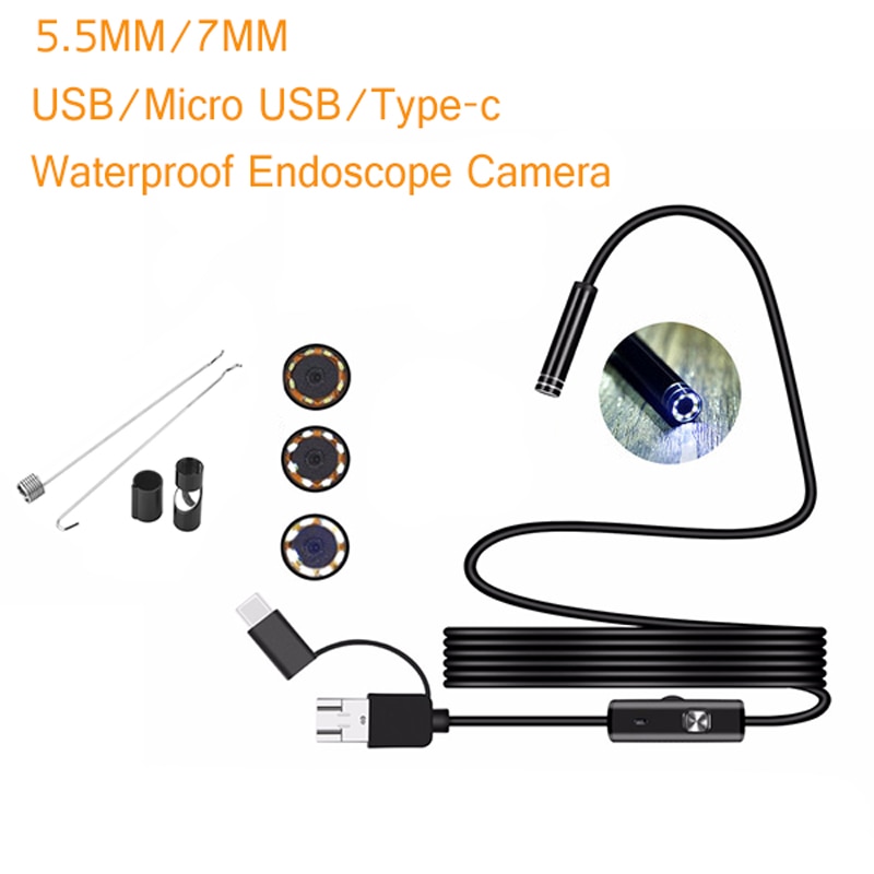3in1 Typec USB Mini Endoscope Camera 5.5mm/7mm Fle... – Grandado