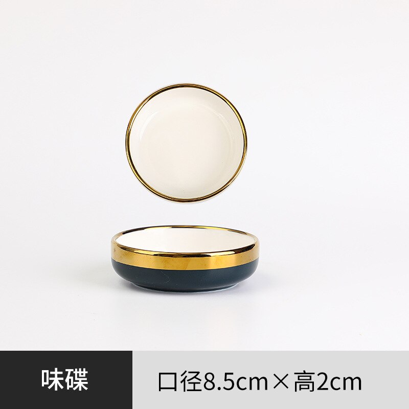 Scandinavian light luxury gold ink ceramic tablewa... – Vicedeal