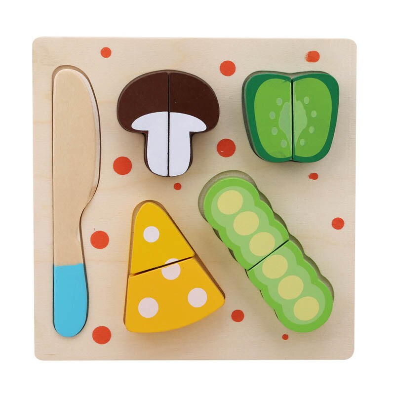 Wooden Toy Kitchen Cut Fruits Vegetables Dessert K... – Grandado
