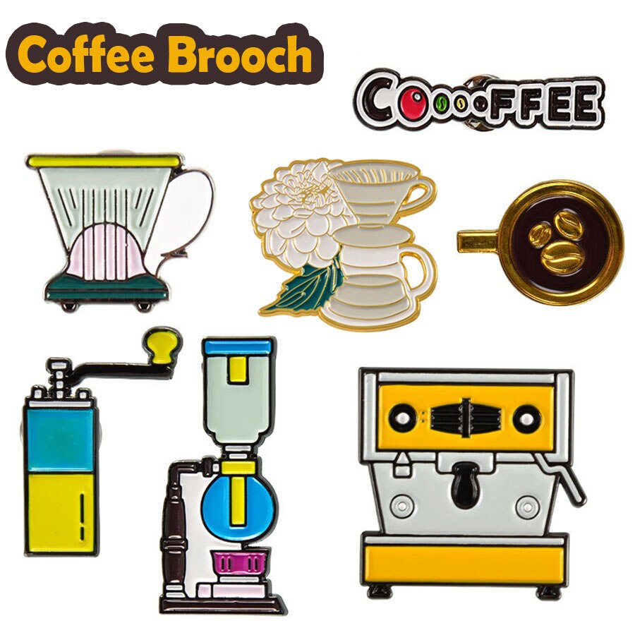 Espresso Barista Koffie Broche Mini Metalen Retro ... – Vicedeal