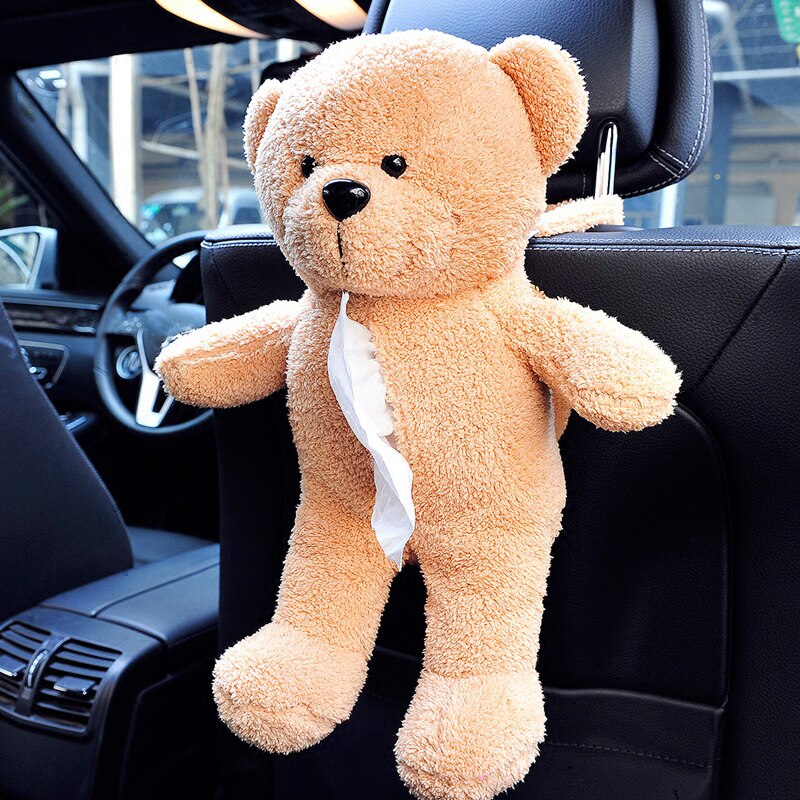 Bil tilbagehængende plys bjørn tissue box bil fors... – Vicedeal