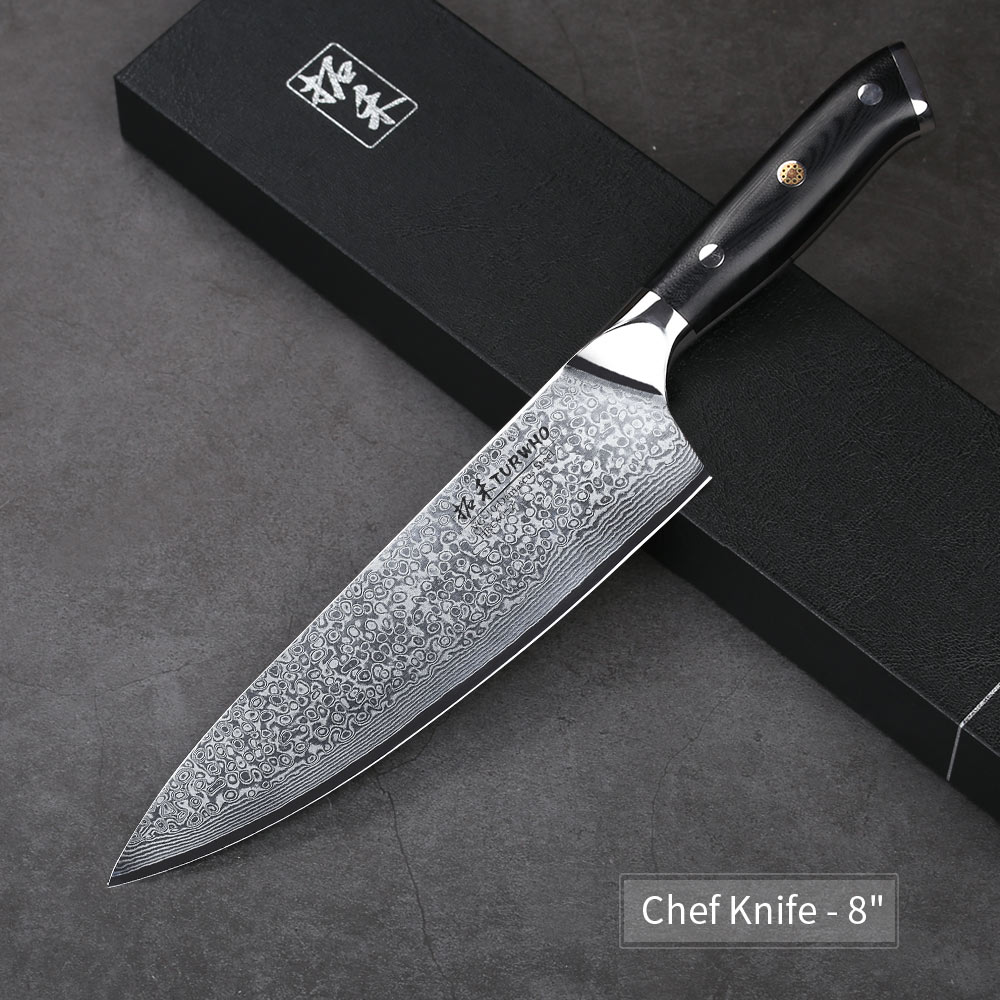 TURWHO 8 zoll Koch Messer Hohe Kohlenstoff VG10 Ja... – Grandado