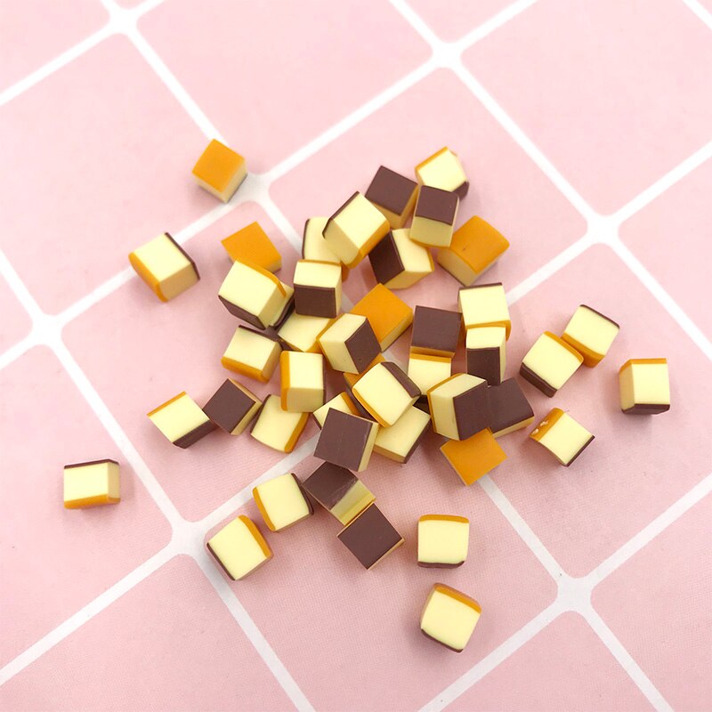 100g/lot 5x5mm Simulation Cube Bread Clay Sprinkle... – Grandado