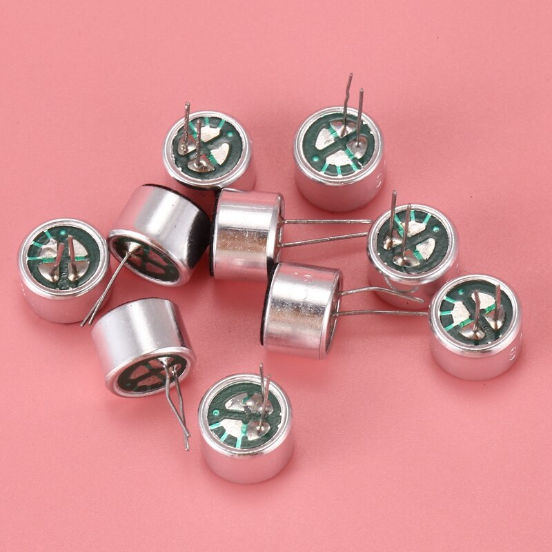 10 stk 9.7mm x 7mm 2 pin mikrofon kapsel electret ... – Vicedeal