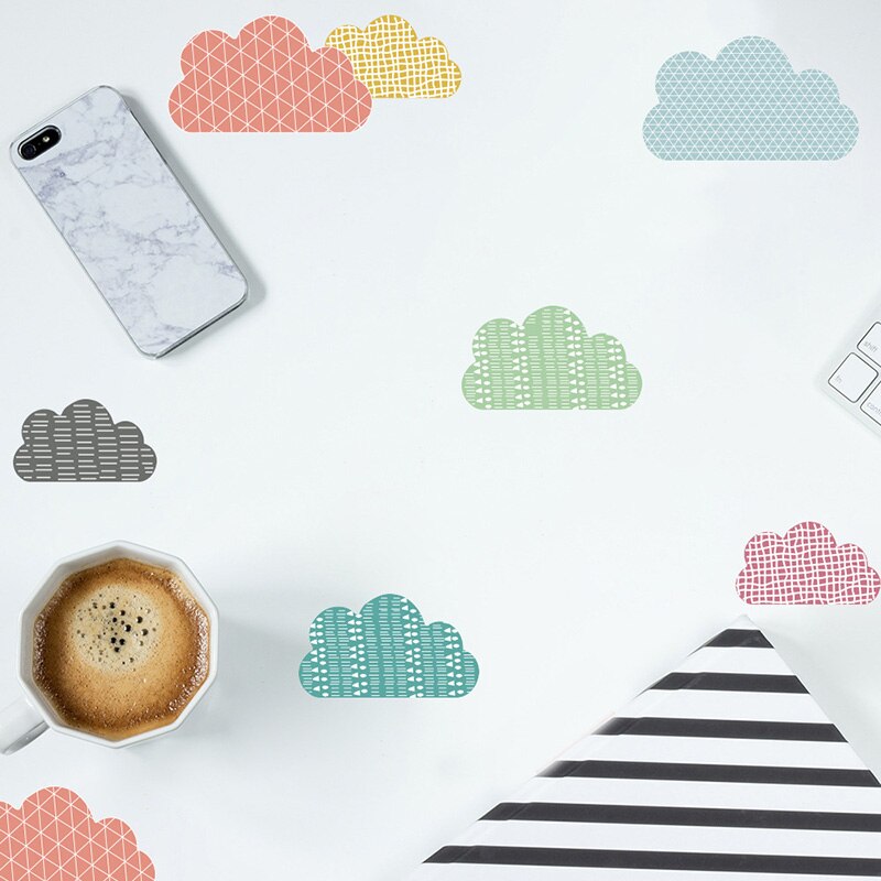 Colorful Cloud Pattern Wall Stickers for Home Kids... – Grandado