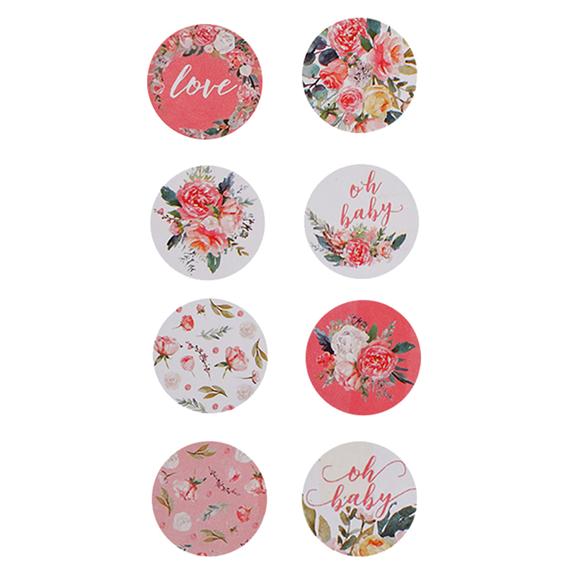 500Pcs Pink Flower Stickers Rolls for Love Oh Baby... – Grandado