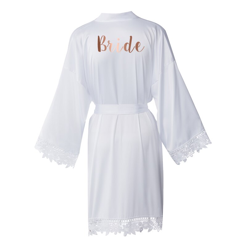 Dusty Blue Matt Satin Lace Robe with Trim Gown Bri... – Grandado