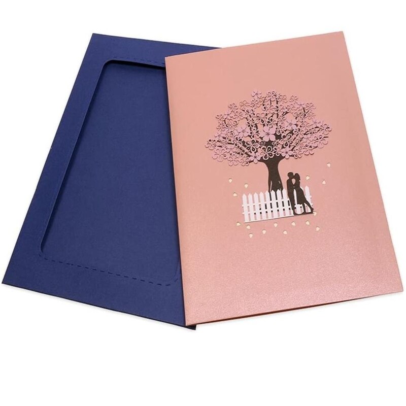 3D Flower Trees Shape Pop-Up Greeting Cards For Va... – Grandado