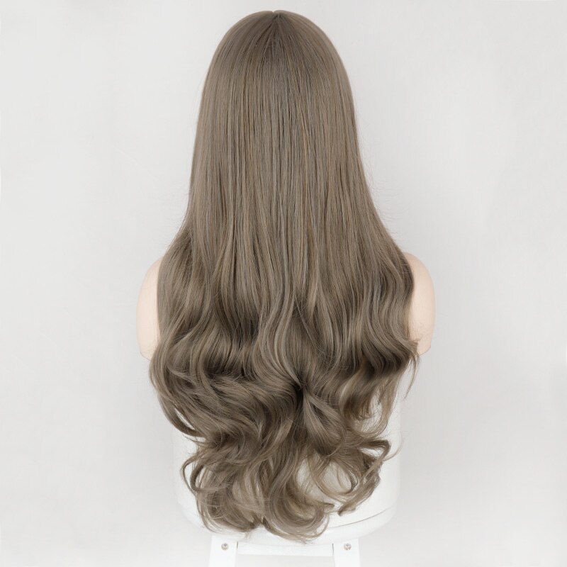 Long Body Wave Wig Womens Wig Natural with bangs S... – Grandado