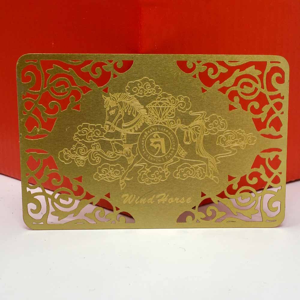 Windhorse Gold Talisman Feng Shui card – Grandado