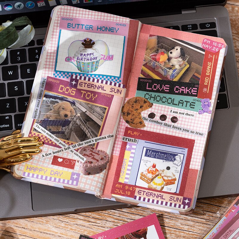 30PCS Pink Neon Border Series Stickers DIY Scrapbo... – Grandado