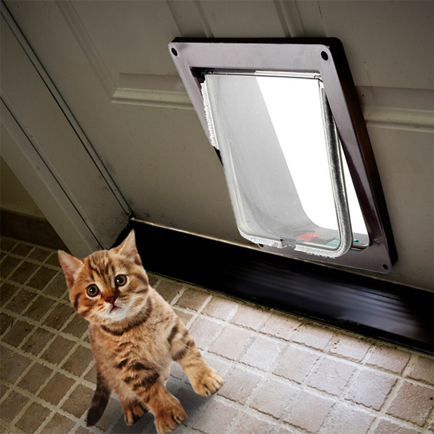 Pet Cat Flap Door with 4 Way Lock Security Flap Do... – Grandado
