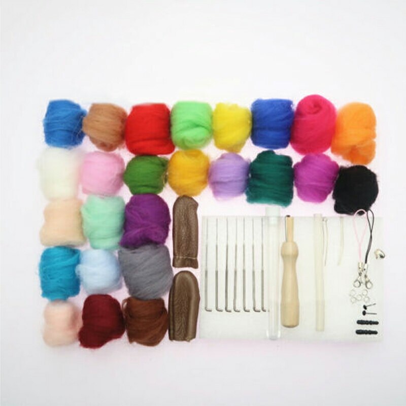 25 Colors Wet Needle Felting Wool Tools 1 Set DIY ... – Grandado