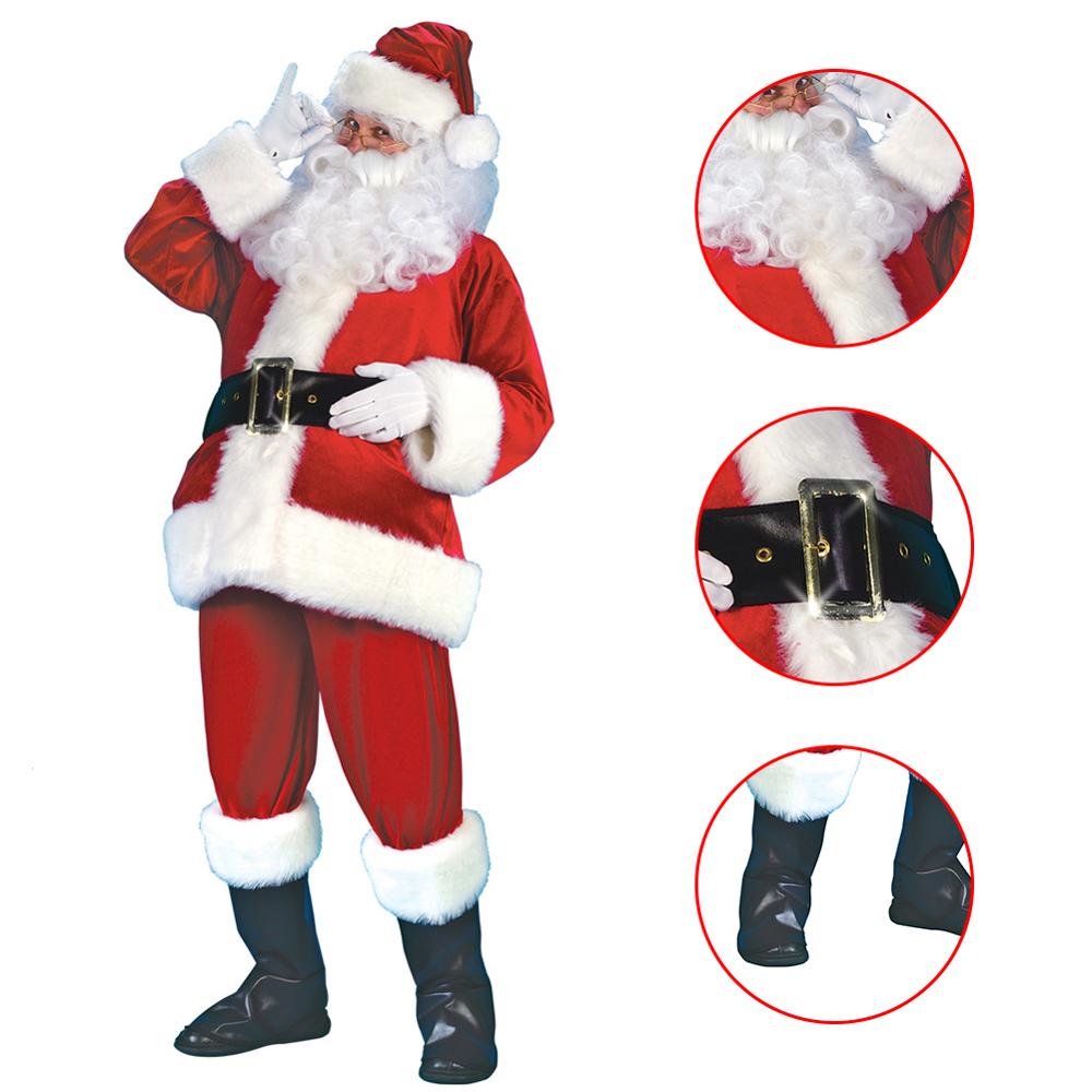 7 Pieces Set Christmas Costume Adult Velvet Leathe... – Grandado