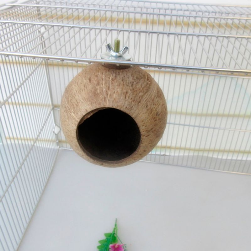 Parrot Nest Natural Coconut Shell House Cage Feede... – Vicedeal