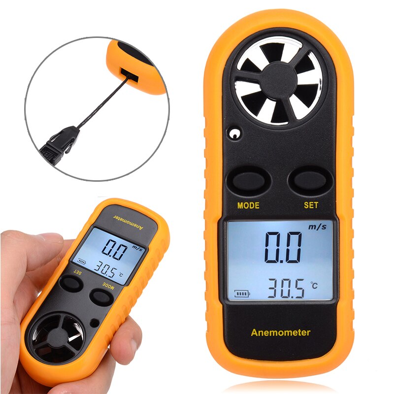 LCD Digital Display Anemometer Thermometer Air Win... – Grandado