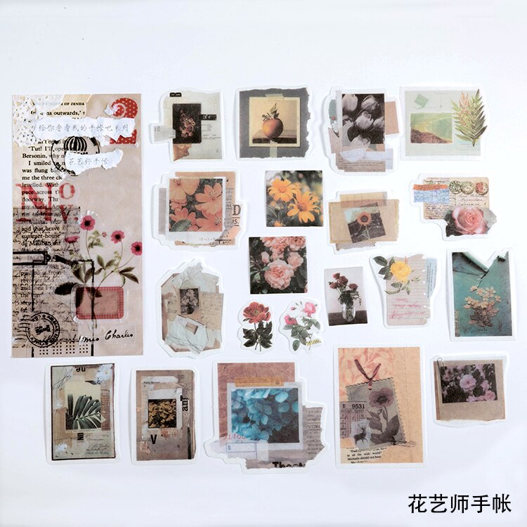 60Pcs Vintage Ins Stijl Plant Collage Papier Stick... – Vicedeal