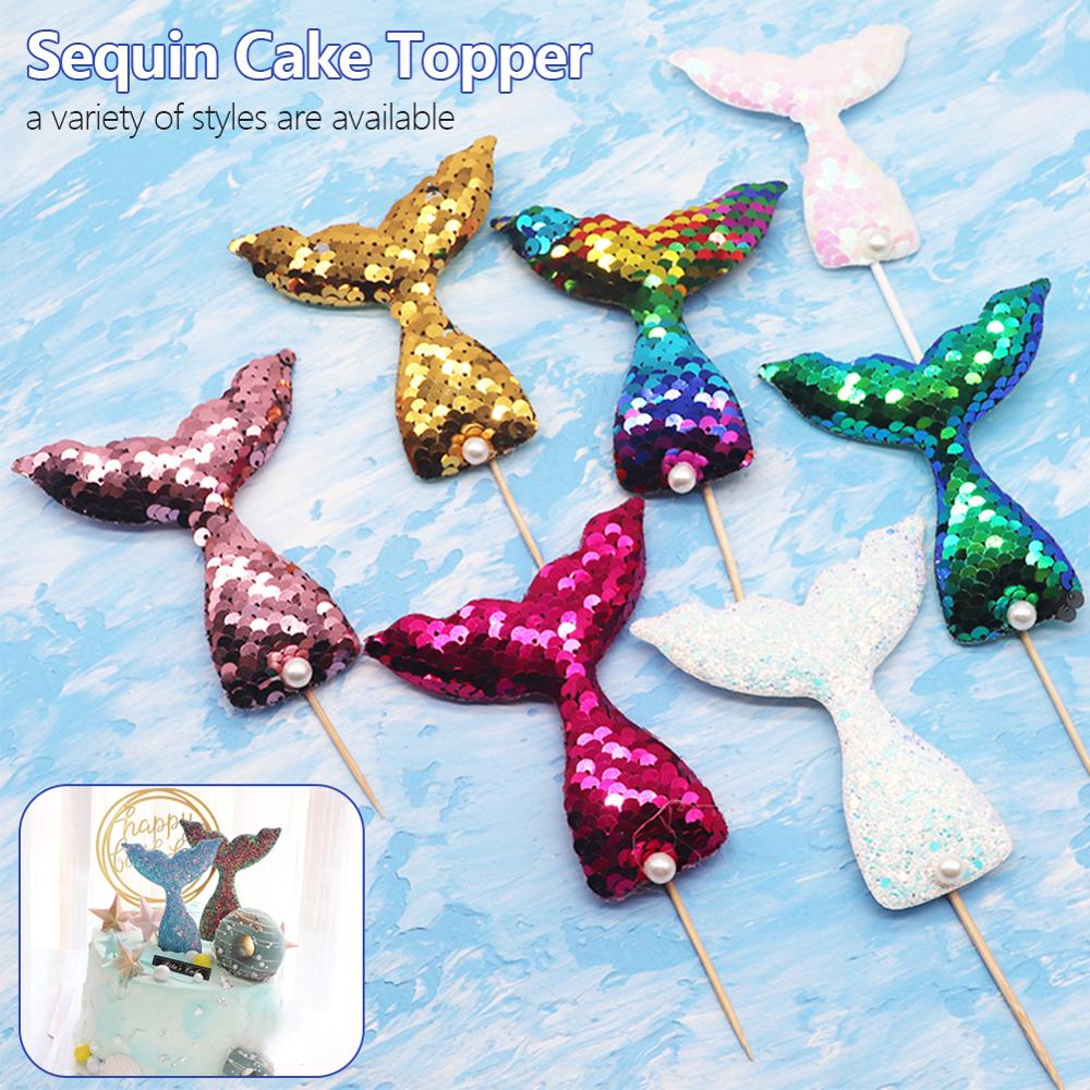 Sequin Mermaid Tail Cake Topper Oceaan Mermaid The... – Vicedeal