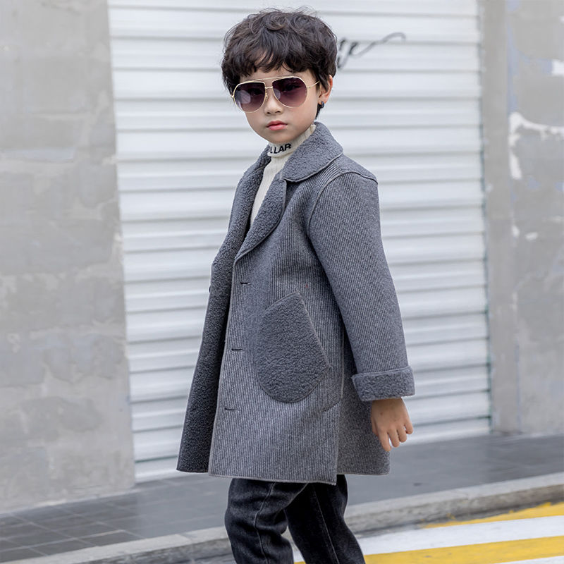 4-12T Boy Woolen Coat Children's Jacket Hooded... – Grandado