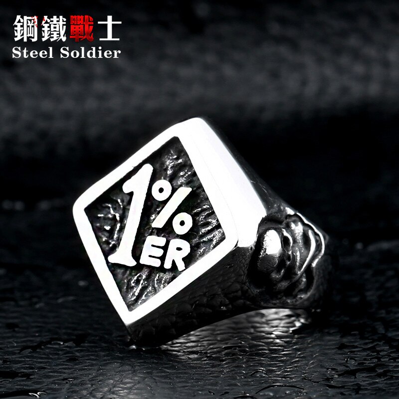 Steel soldier men biker Stainless Steel ring perso... – Grandado