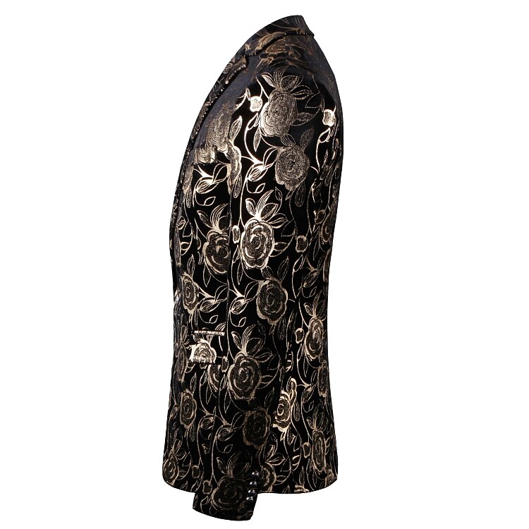 Gold Bronzing Floral Mens Dress Suits And Jackets ... – Grandado