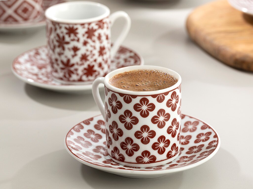 Turkish Coffee Cups Espresso Set of 6 with Saucers... – Grandado