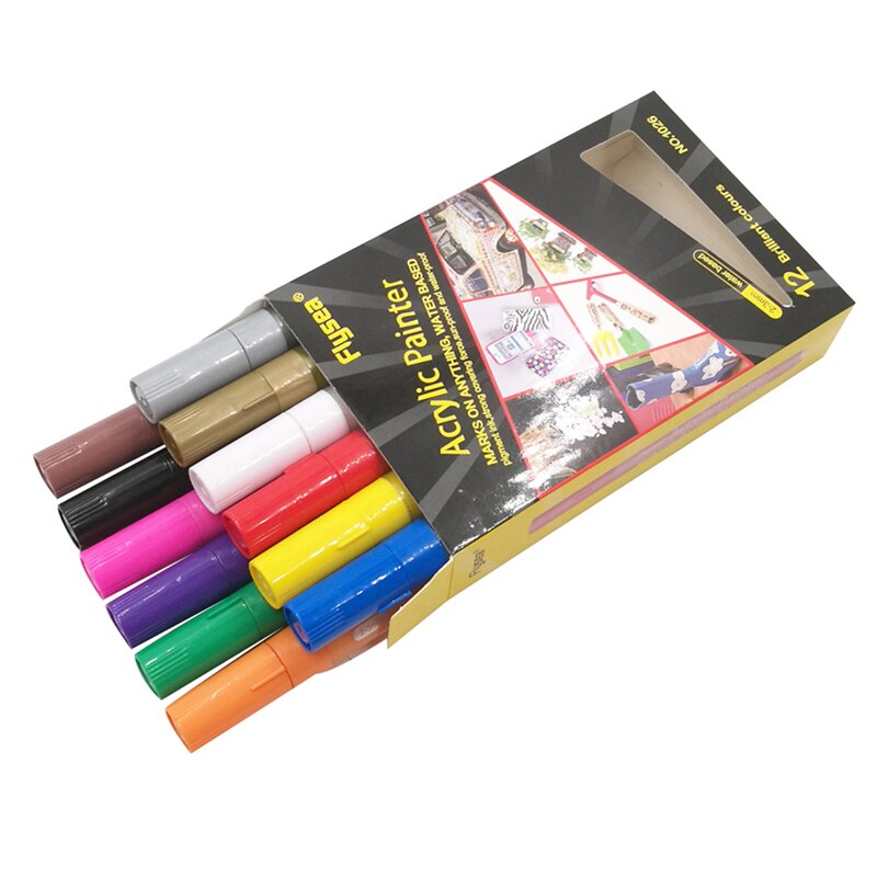12 Colors/Set Acrylic Paint Marker pen for Ceramic... – Vicedeal