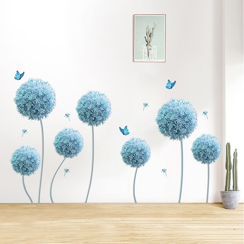Large Blue Flower wall Stickers Home Decor Wall De... – Grandado