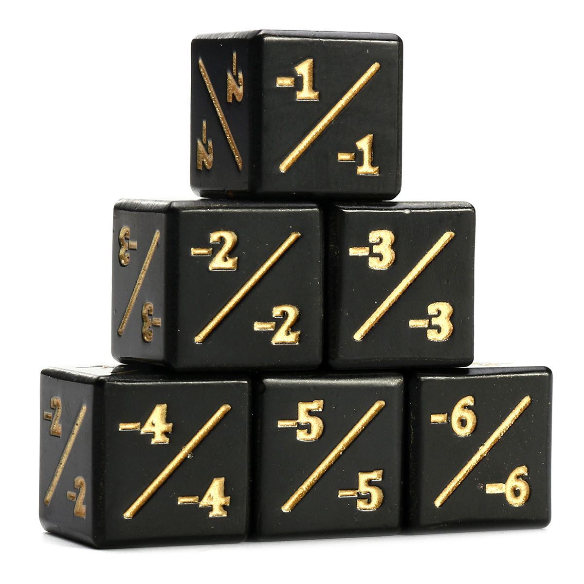 6pcs/Set Six-sided Counters +1/+1 Dice White Black... – Vicedeal