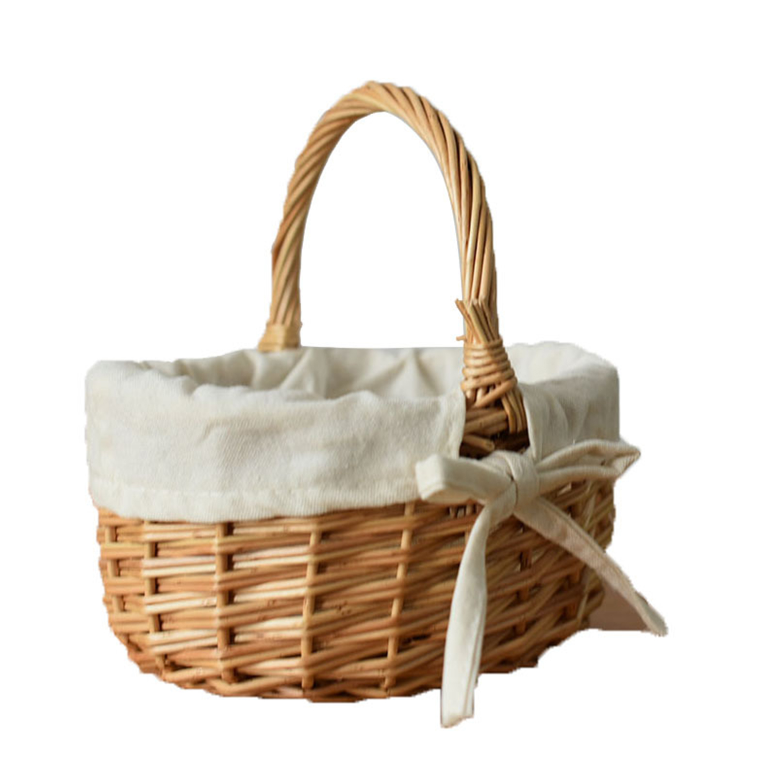 Wood Handheld Baskets Mini Plus Cloth Lining Ratta... – Grandado