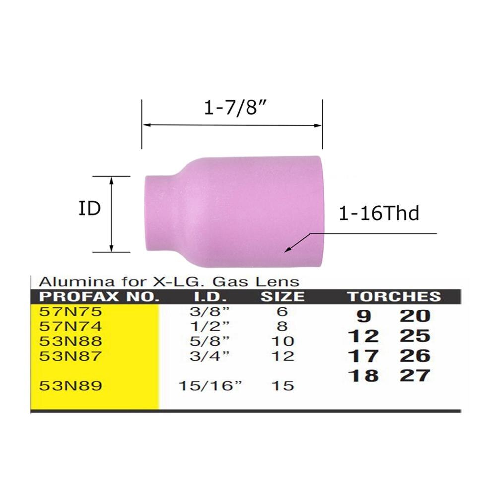 10-pk 53N88 #10 TIG Welding Large Ceramic Gas Lens... – Vicedeal