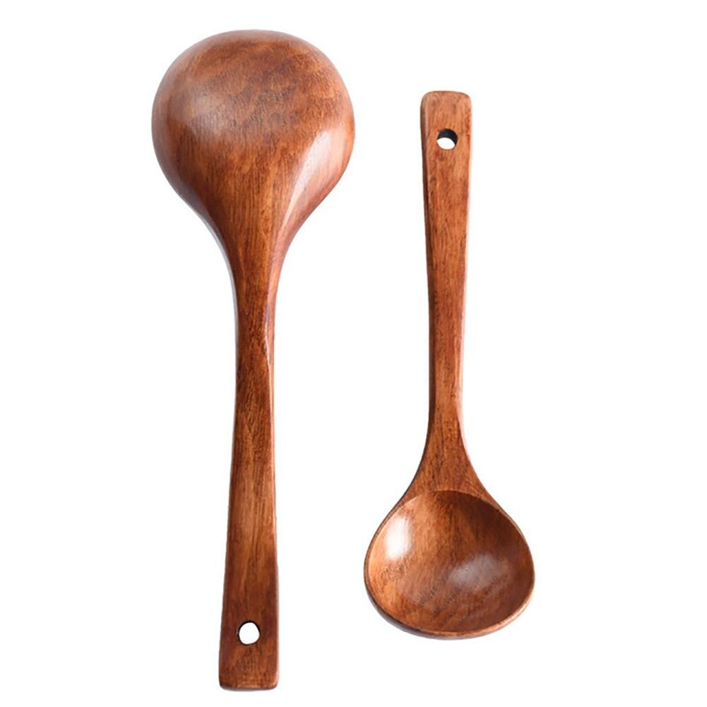 Soep Lepels Hout Creatieve Lange Handvat Houten Po... – Grandado