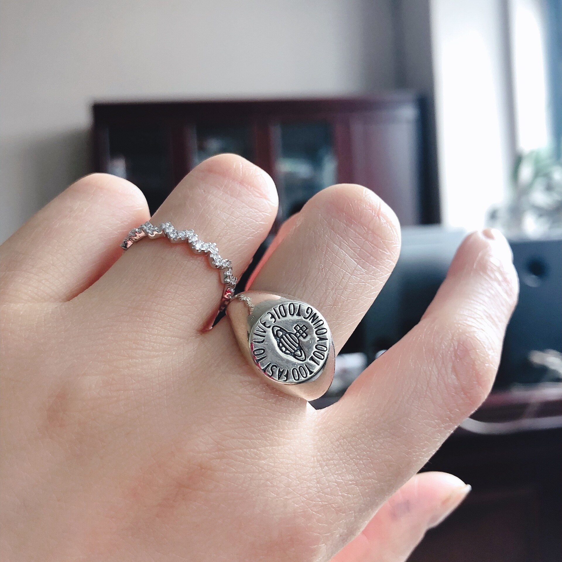 Korean Planet Saturn Ring Female Vintage Jewelry S... – Grandado