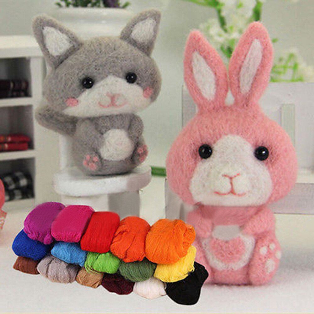 36 Colors Wool Roving Fibre Wool Yarn Roving For N... – Grandado