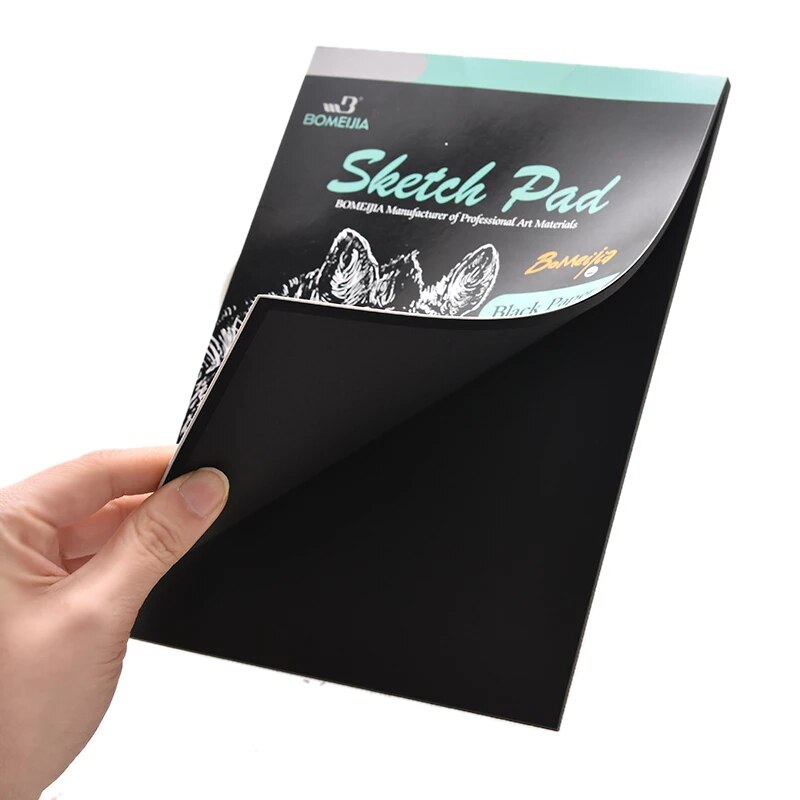 32 Sheet A3/A4/A5 Black Cardboard Sketch Book Vint... – Grandado