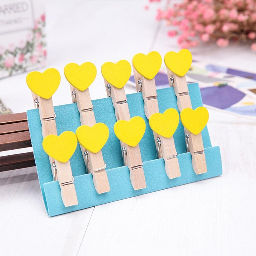 10 Pcs Colored Mini Love Heart Wooden Office Suppl... – Vicedeal