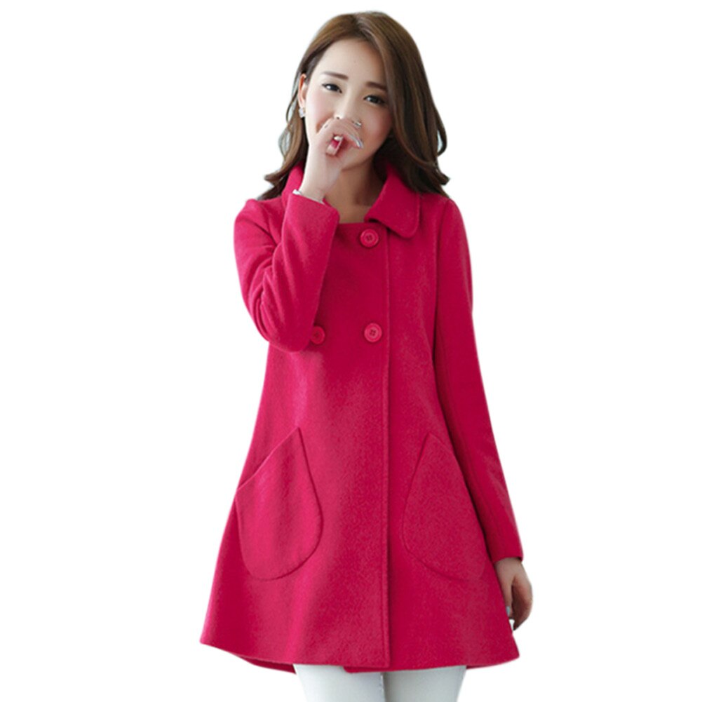 Abrigo de otoño para mujer, chaquetón de lana con ... – Vicedeal