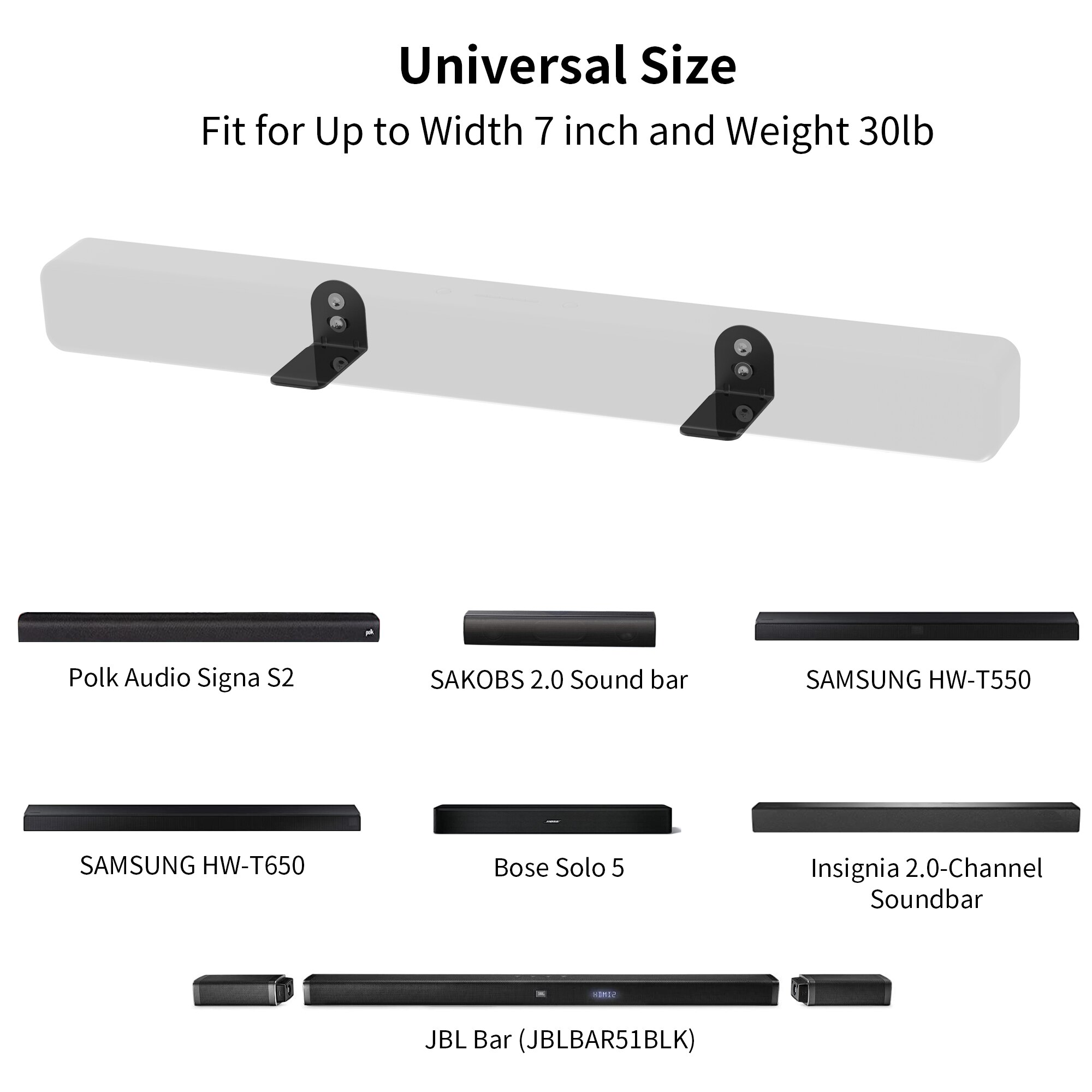 SOKUSIN Metal Universal Soundbar Walll Holder Brac... – Grandado