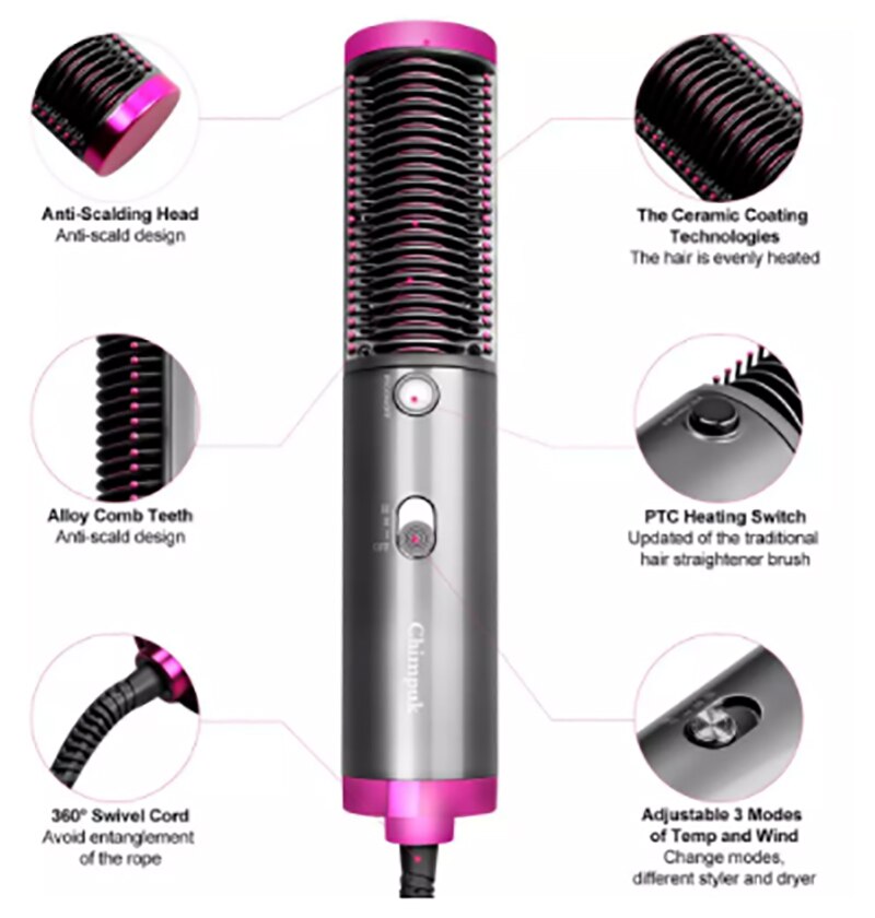 Een Stap Multifunctionele Haar Föhn Air Brush Snel... – Vicedeal