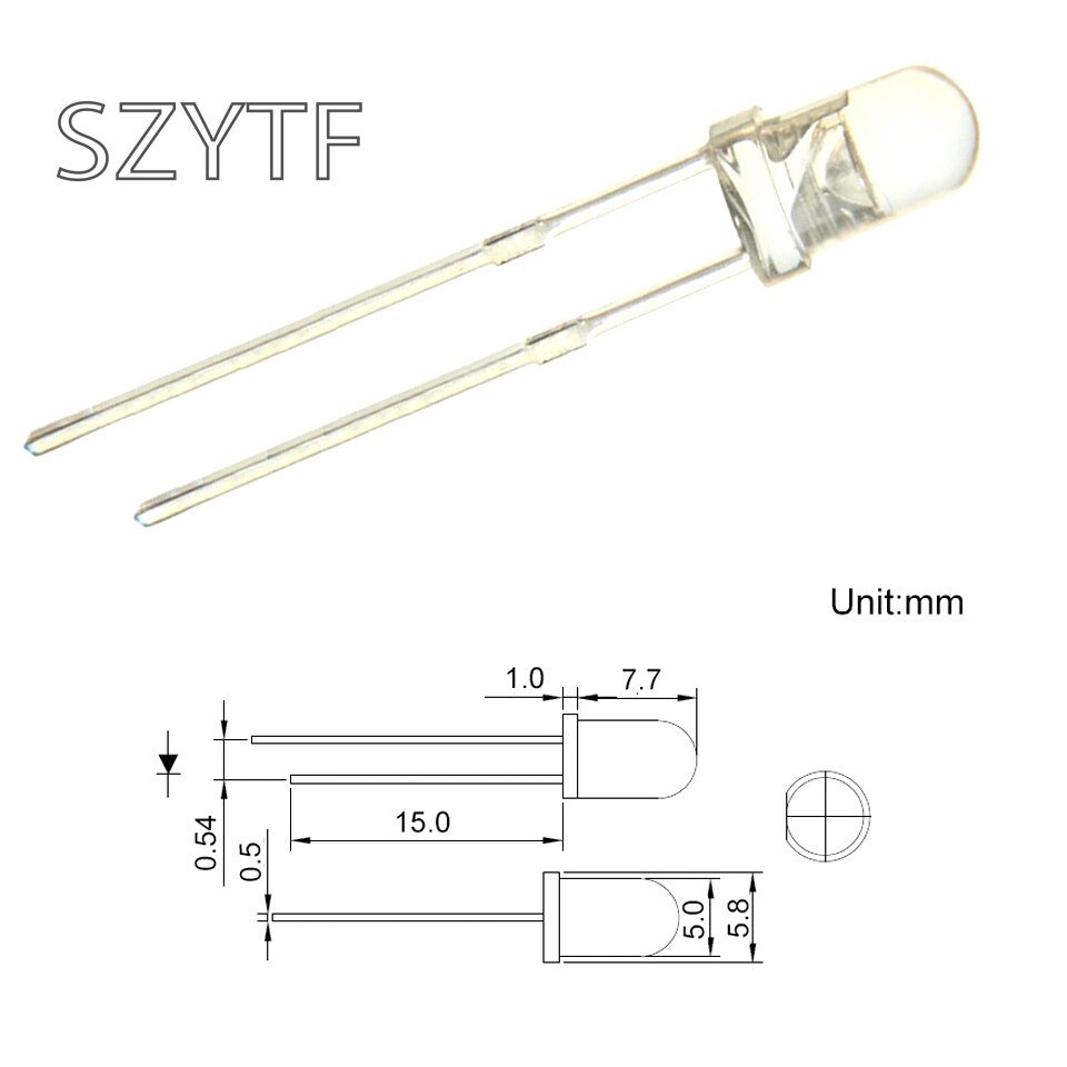 100Pcs 5Mm Ultraviolet 395nm 400nm Uv Led Ronde – Vicedeal