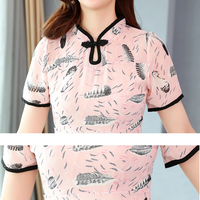 Plus Size M-4XL Chiffon Slim Modern Cheongsam Dres... – Grandado