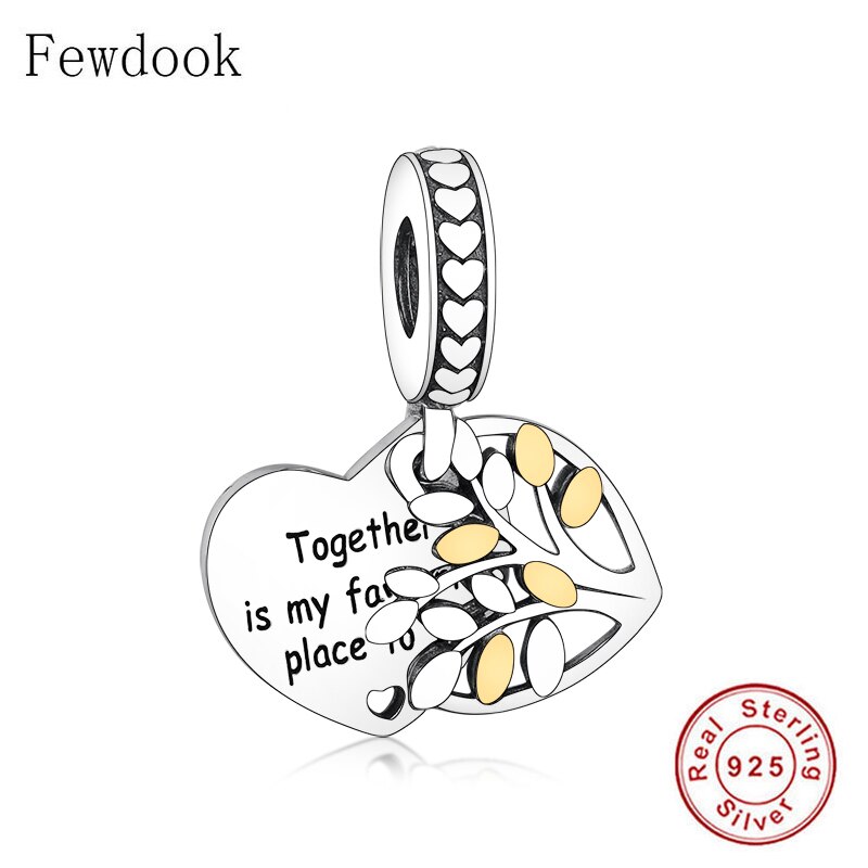 925 Silver Gold Color Leaf Tree Of Life Family Aun... – Grandado