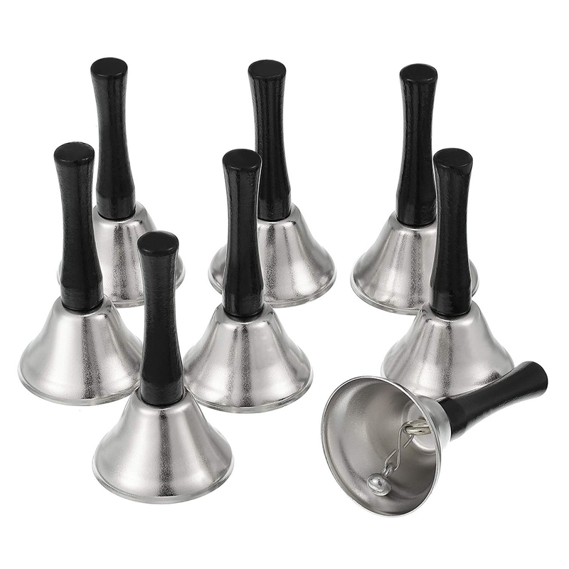 -24 Pieces Hand Bells Silver Steel Service Handbel... – Grandado