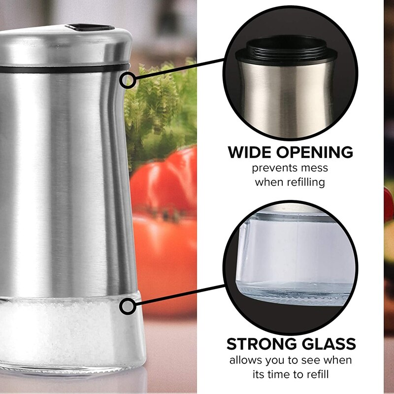 Salt and Pepper Shakers - Spice Dispenser with Adj... – Grandado