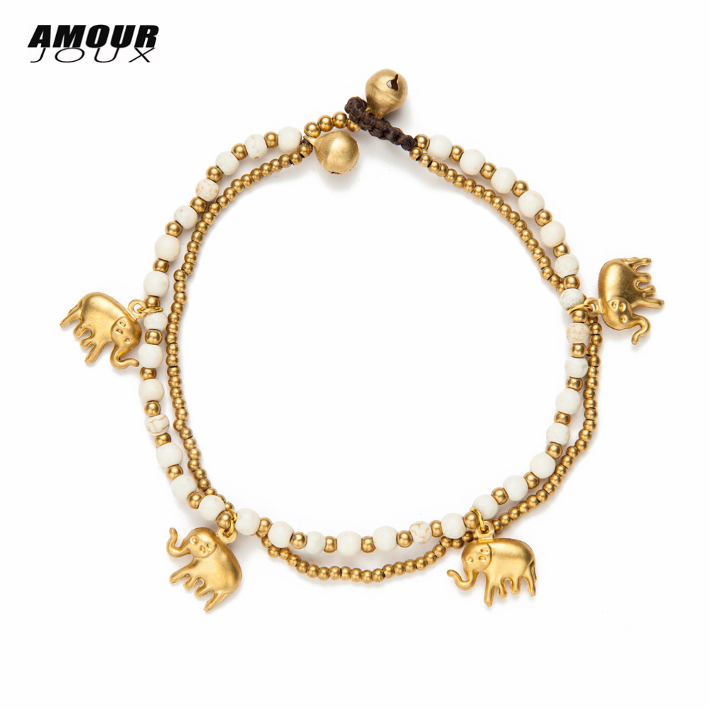 AMOURJOUX Handgemaakte Twee Lagen Olifant Charm Be... – Vicedeal