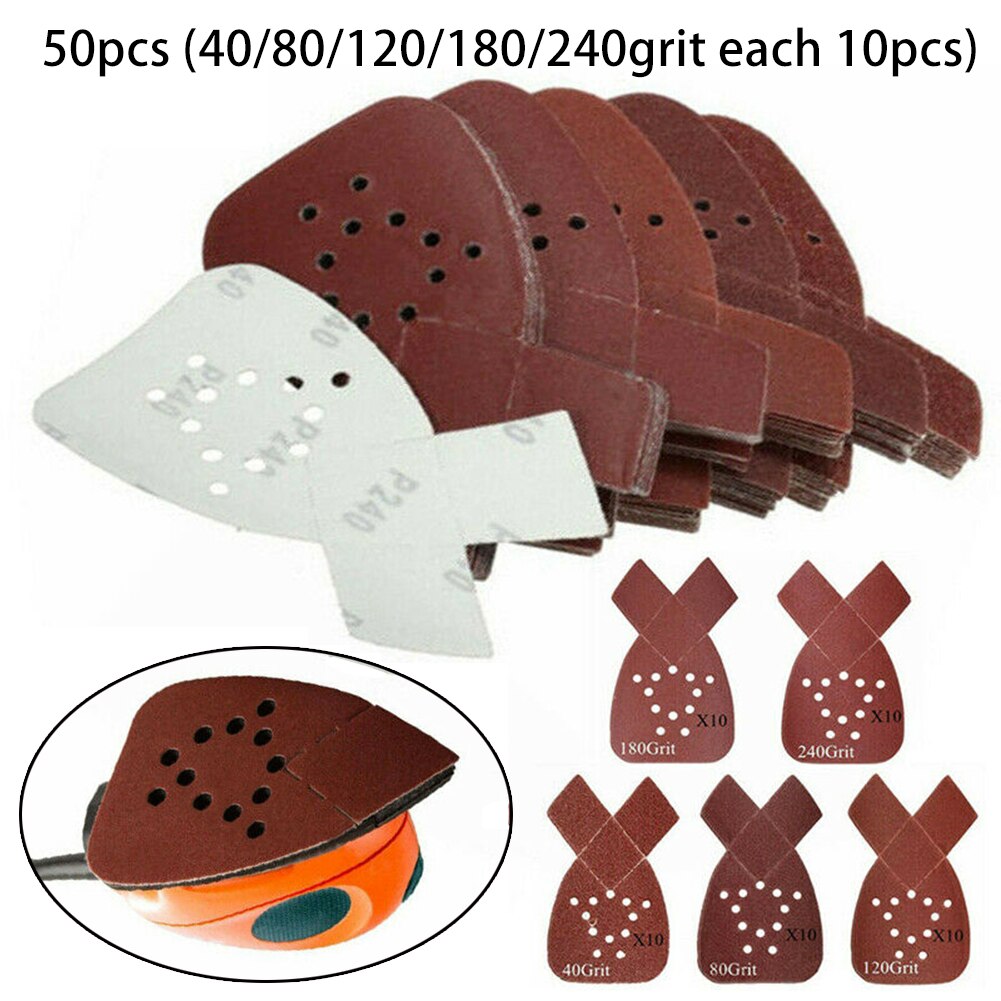 50pc Sanding Paper Sheets Hook Loop Sandpaper Disc... – Grandado