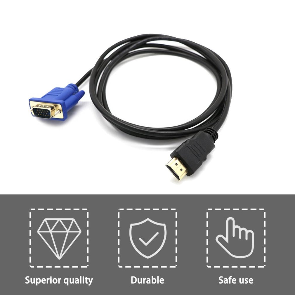 1M HDMI to VGA D-SUB Male Video Adapter Cable Lead... – Grandado
